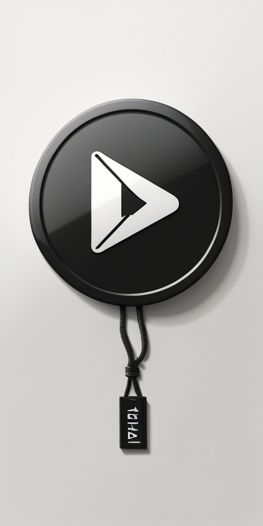 Stylish Play Button with Eye-Catching Red and White Design Elements
