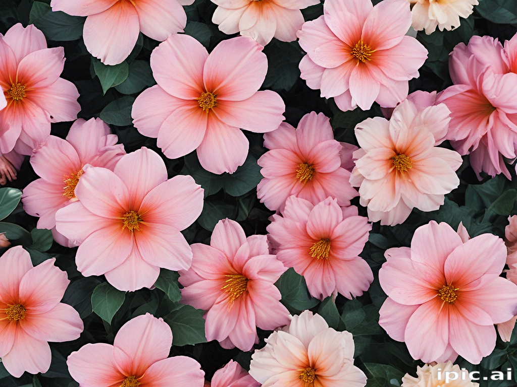 A Beautiful Arrangement of Delicate Pink Flowers in Full Bloom.