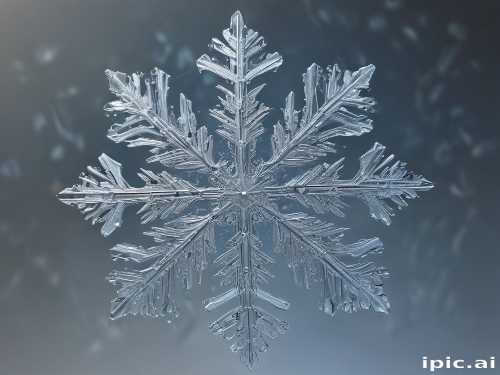 Intricate and Beautiful Snowflake Design Captured Against a Soft Blue ...