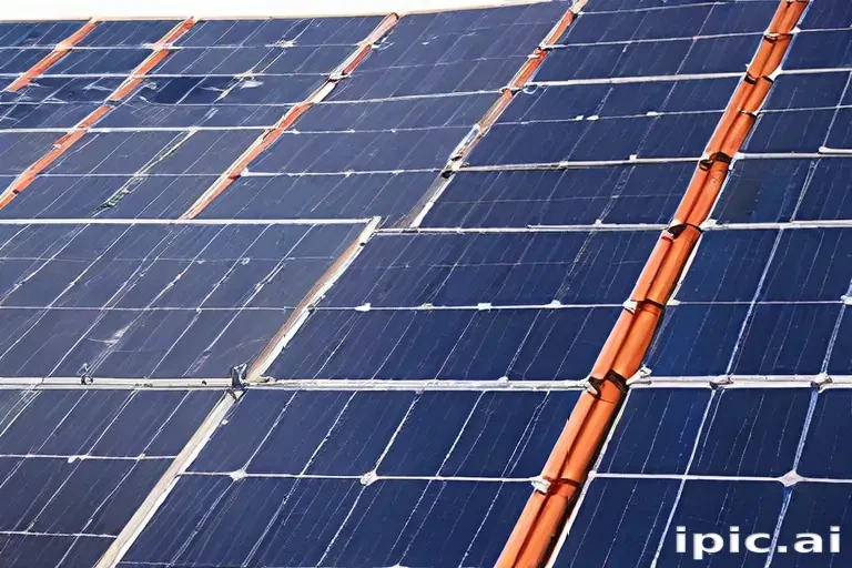 Close-Up View of Solar Panels Harnessing Renewable Energy from the Sun