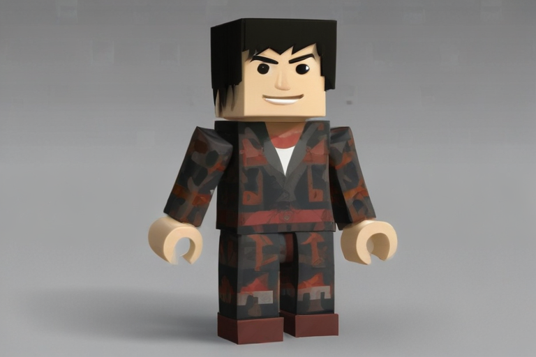 A roblox character with a blocky body