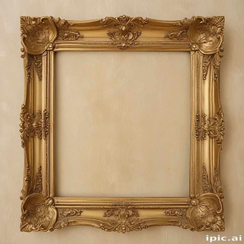 Elegant Vintage Gold Picture Frame Ready for Your Favorite Artwork Display