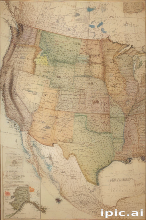 Historical Map of the Western United States with Detailed State ...