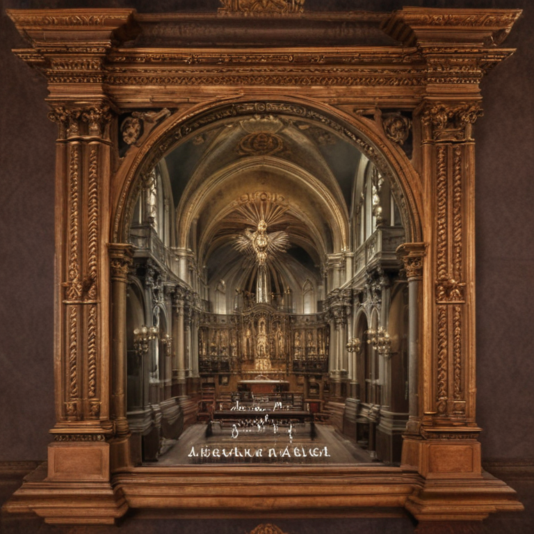A Beautifully Intricate Church Interior Framed by Ornate Wooden ...