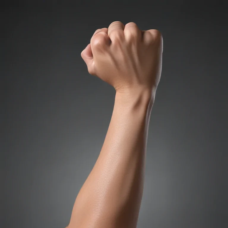 Strong and Determined Fist Raised Against Challenges and Adversity