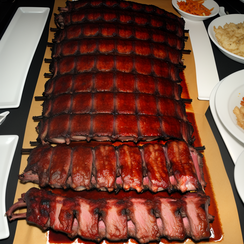 A Deliciously Grilled Rack of Ribs Served on a Platter.
