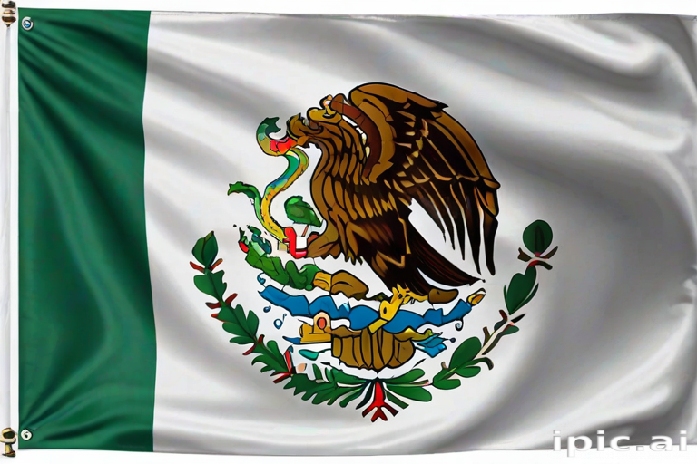 Vibrant Representation of Mexico's National Flag Featuring Iconic Eagle ...