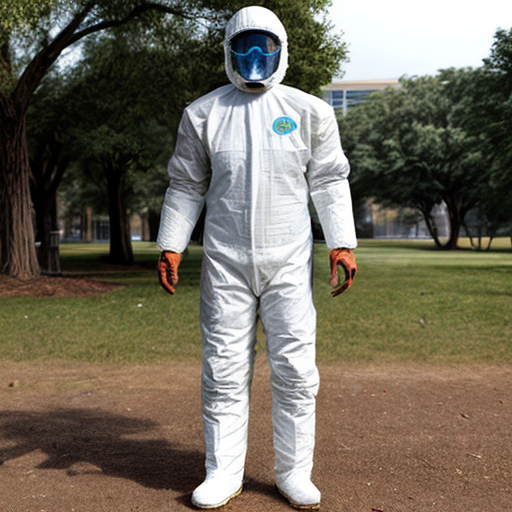 A tyvek suit in design and with a protective boot
