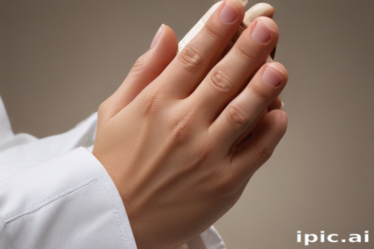 Close-up of Two Hands in a Gesture of Prayer and Reflection
