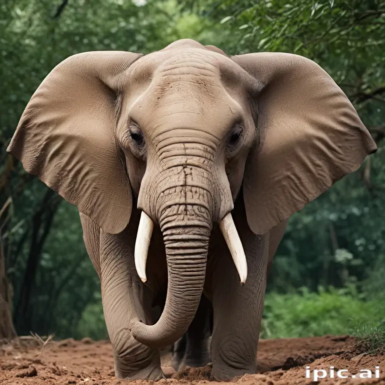 Majestic Elephant Walking Through Lush Green Forest on a Sunny Day