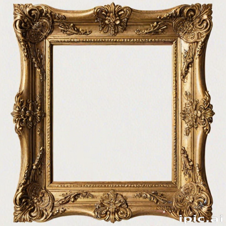 Elegant Vintage Picture Frame with Intricate Floral Designs and Gold ...