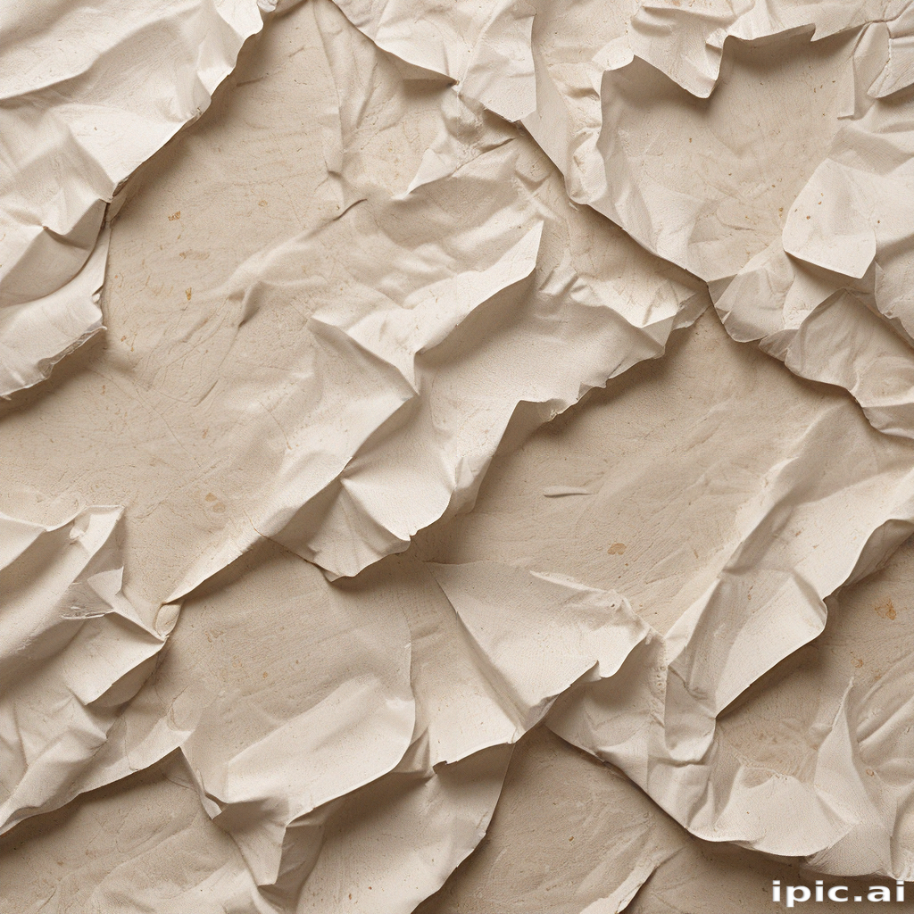 Textured Background of Crumpled Paper with Subtle Earthy Tones and Depth.