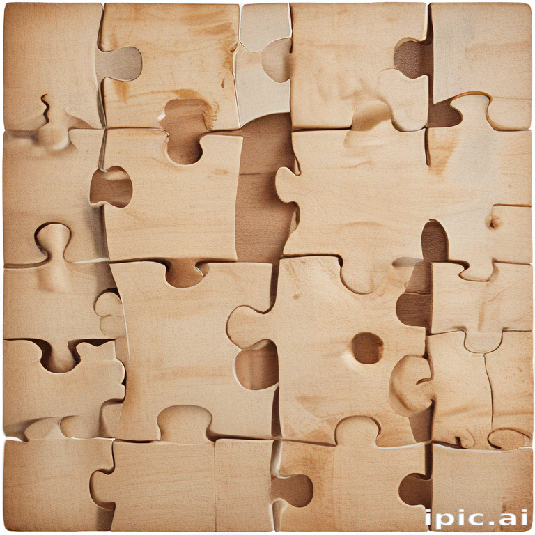 A Collection of Interlocking Wooden Puzzle Pieces Forming a Complete ...