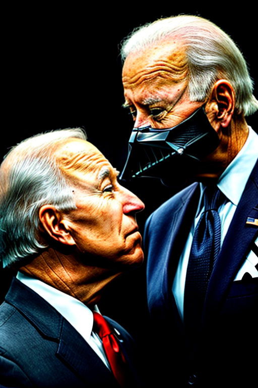 joe biden sniffs the hair of darth vader