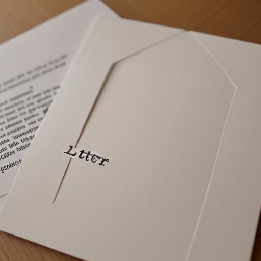 An Elegant Letter Enclosed in a Simple, Unadorned Envelope on Wood
