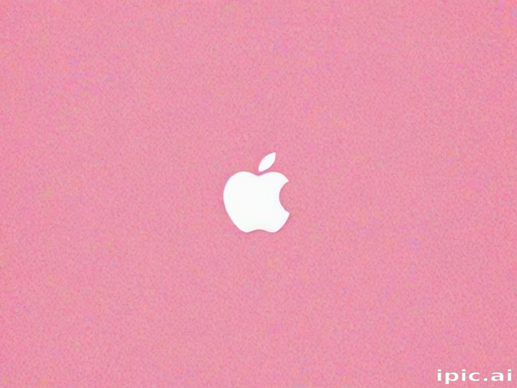 Minimalist Pink Background Featuring the Iconic Apple Logo in White
