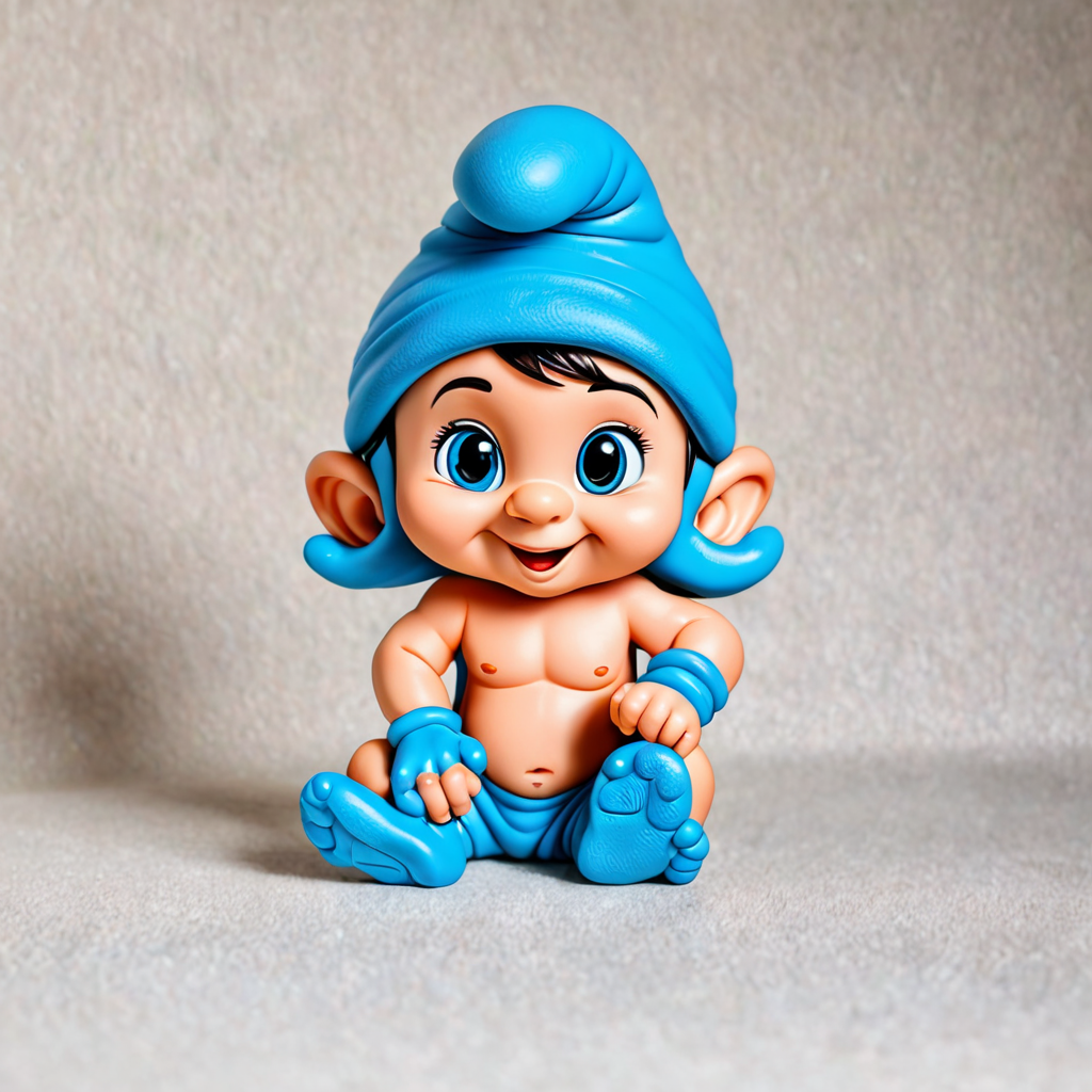 draw baby smurf charater crawling with superwithe backround to use on ...