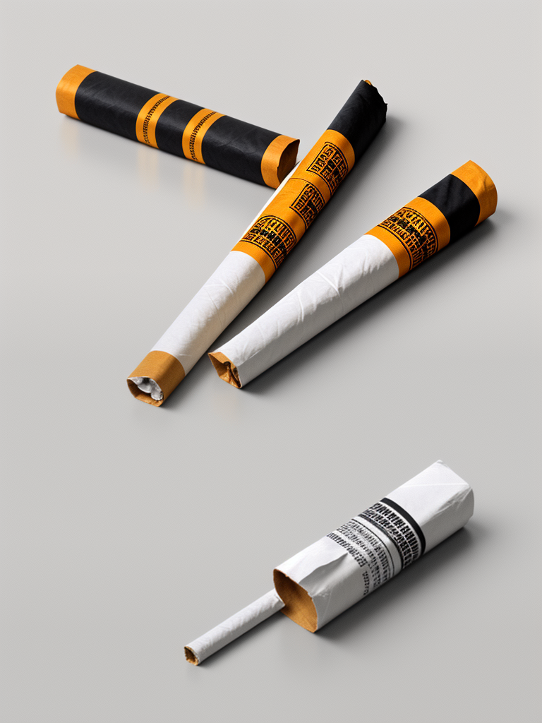 Artistic Arrangement of Unlit Cigars with Bold Black and Yellow Packaging.