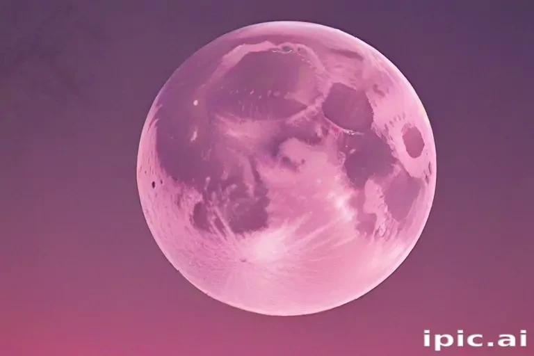 Stunning Close-Up of a Full Moon Against a Soft Pink Sky
