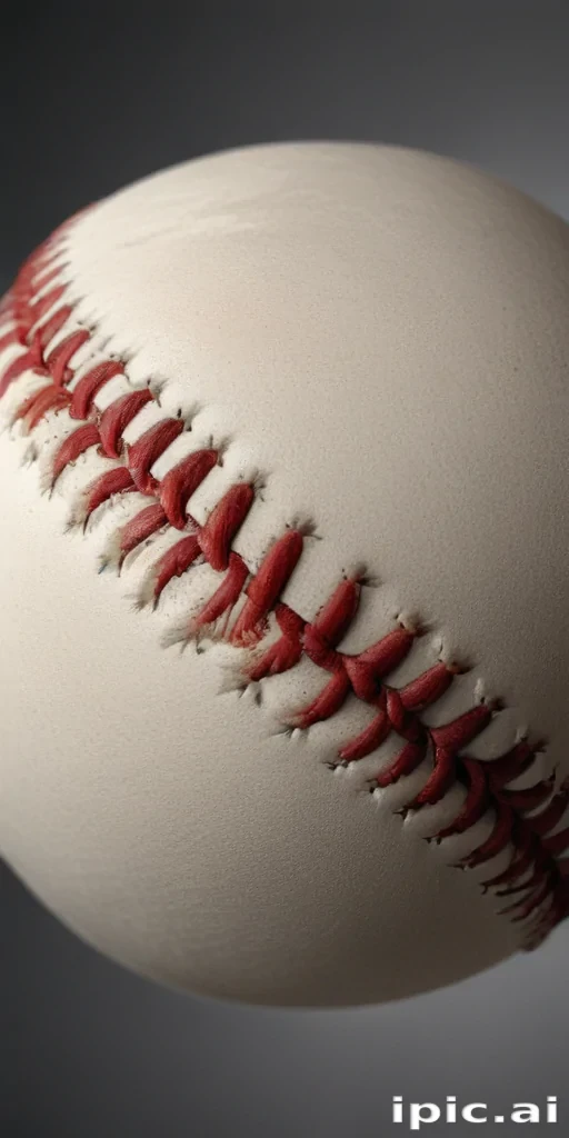 A Close-Up View of a Classic Baseball with Detailed Stitching Design.