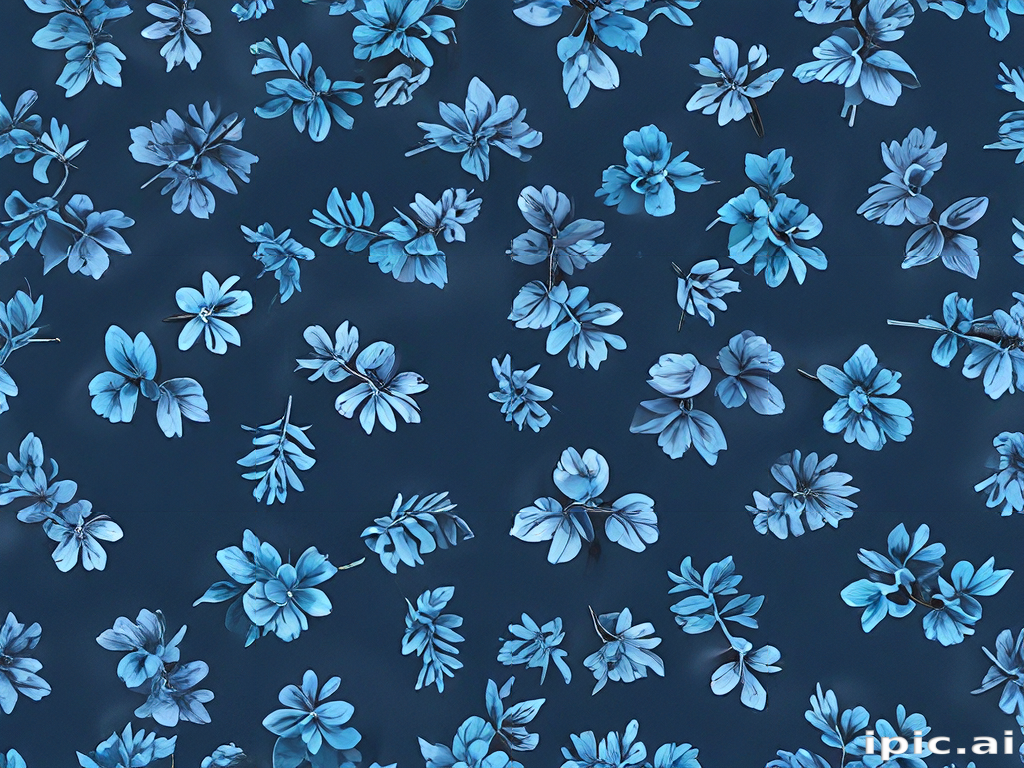 Beautiful Blue Floral Pattern on a Dark Background for Elegant Designs