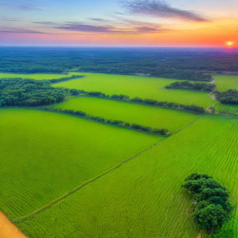 Beautiful sunset sky and fresh air A day in the countryside Fresh ...