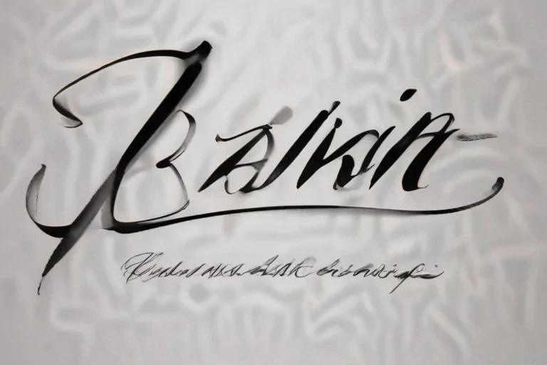 Artistic Calligraphy: Beautifully Crafted Name in Elegant Black Ink
