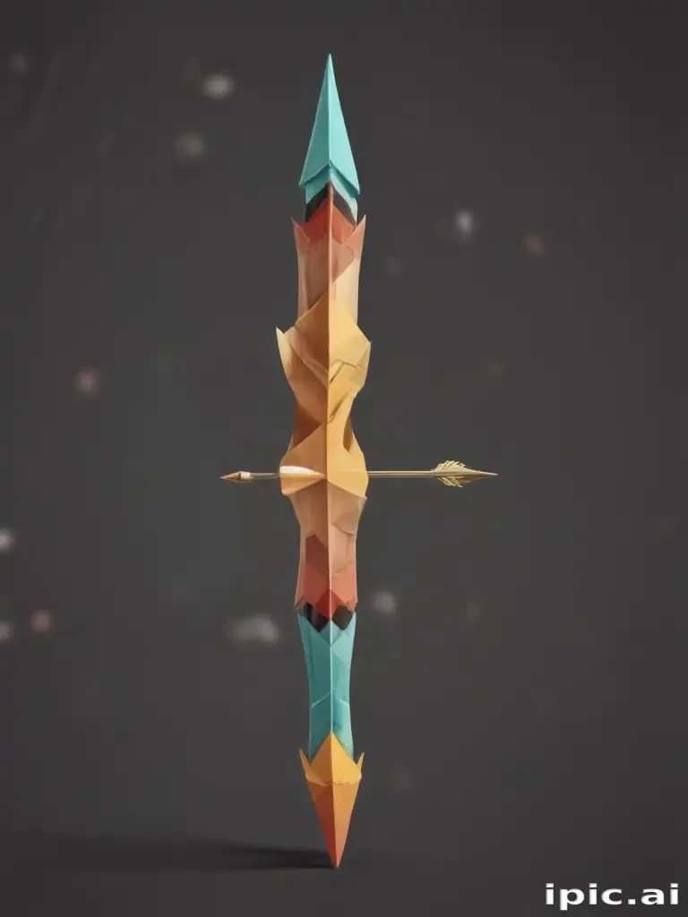 Intricately Designed Bow and Arrow with Vibrant Geometric Patterns and ...