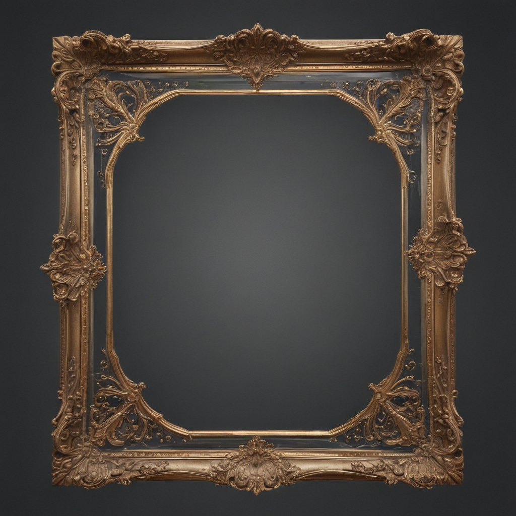 Ornate Vintage Picture Frame with Intricate Detailing and Elegant Design