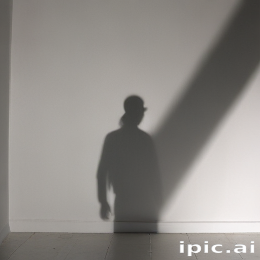 Lonely Shadow Cast on a Blank Wall in a Minimalist Space
