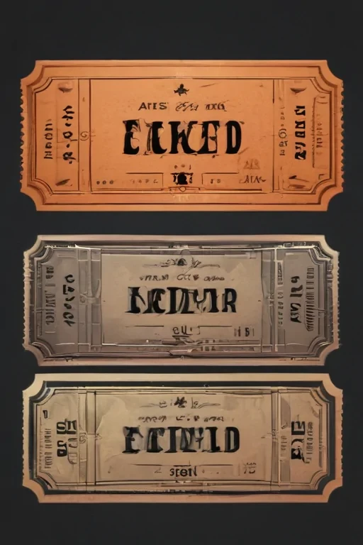 Three Vintage Ticket Designs Featuring Unique Typography and Intricate ...