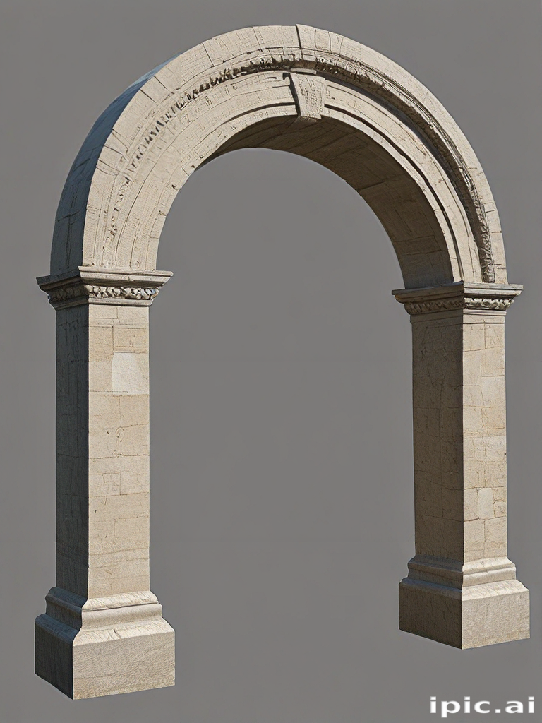 Elegant Stone Archway with Intricate Details and Historical Significance Displayed