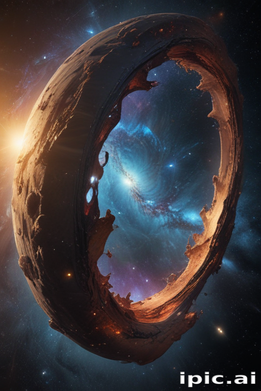 A Mysterious Cosmic Ring Floating in a Vibrant Galactic Landscape