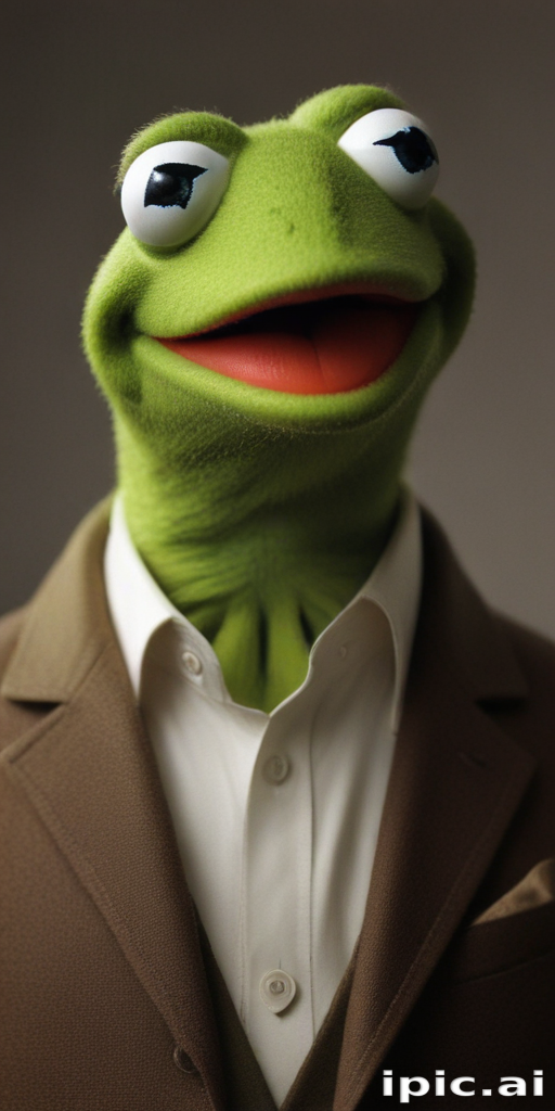 A Charming Puppet in a Suit with a Bright Smile and Expressive Eyes