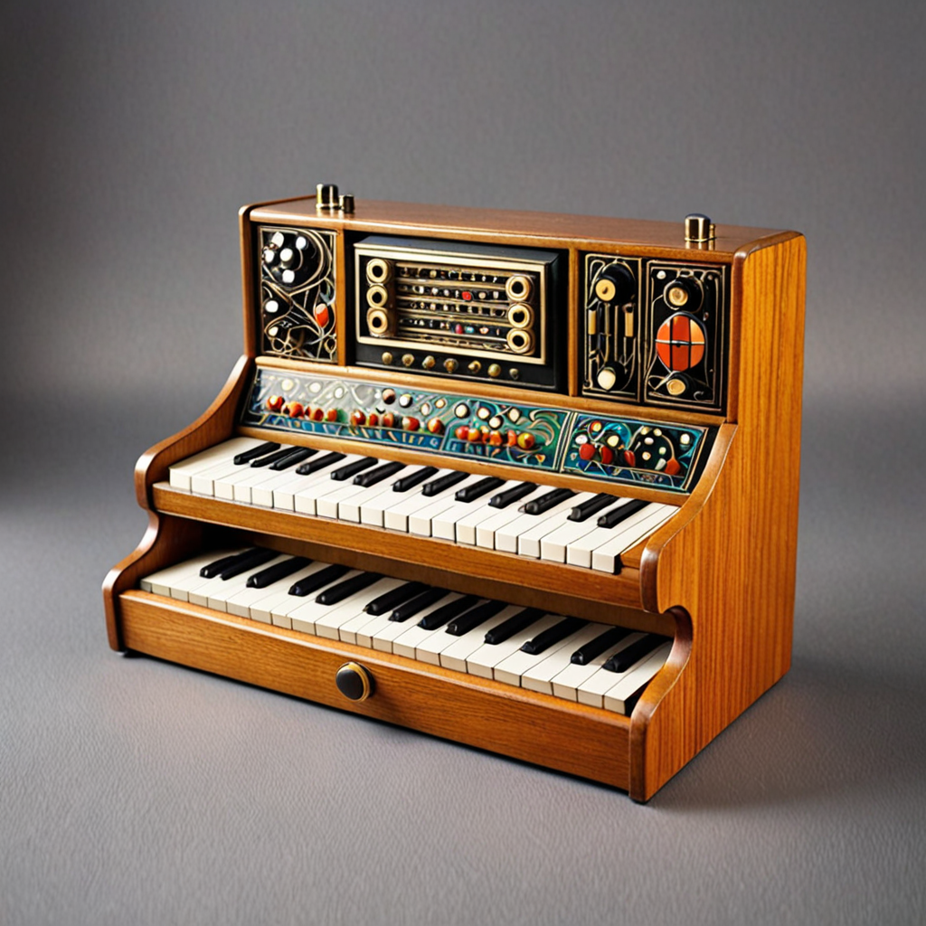 toy synthesizer naive art deco