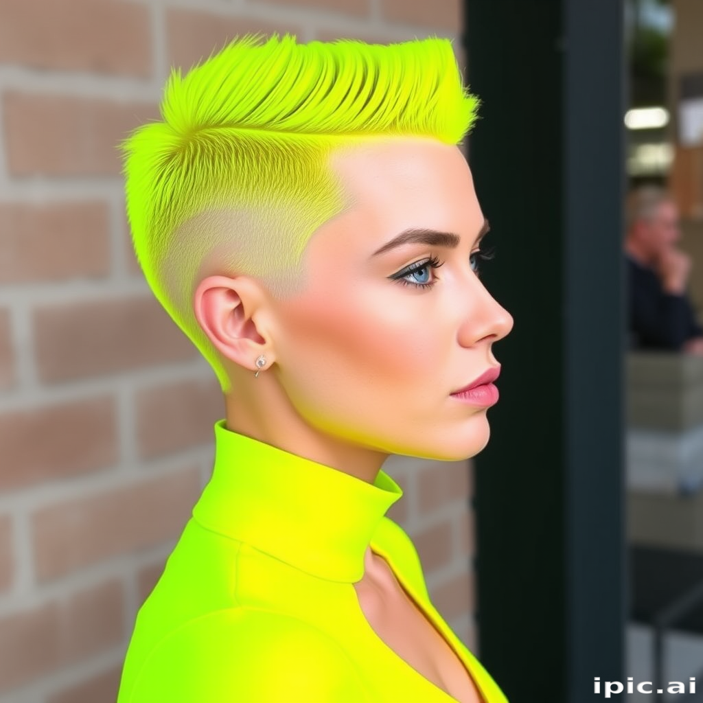 Vibrant Neon Hairstyle: A Striking Look with Bold Color and Style