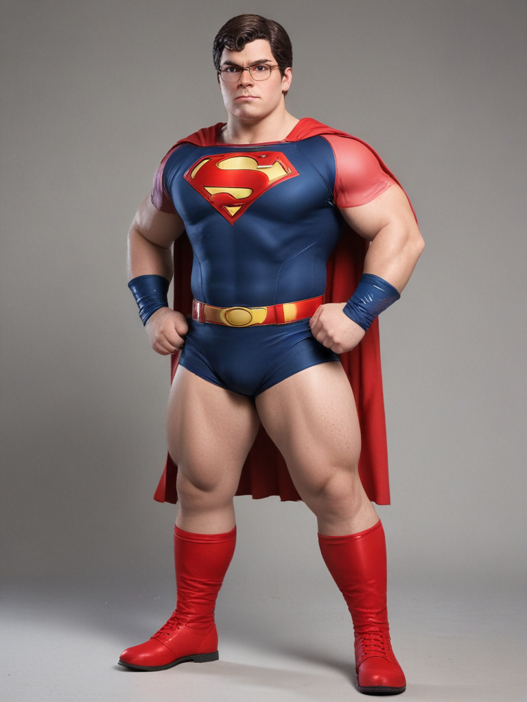 Realistic chubby high school wrestler nerd guy, full body, realistic ...