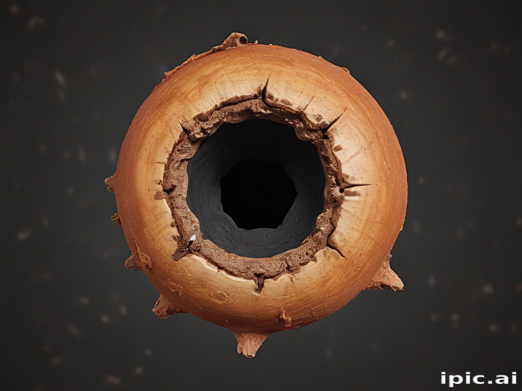 Close-Up View of a Unique Natural Object with Intricate Texture Patterns