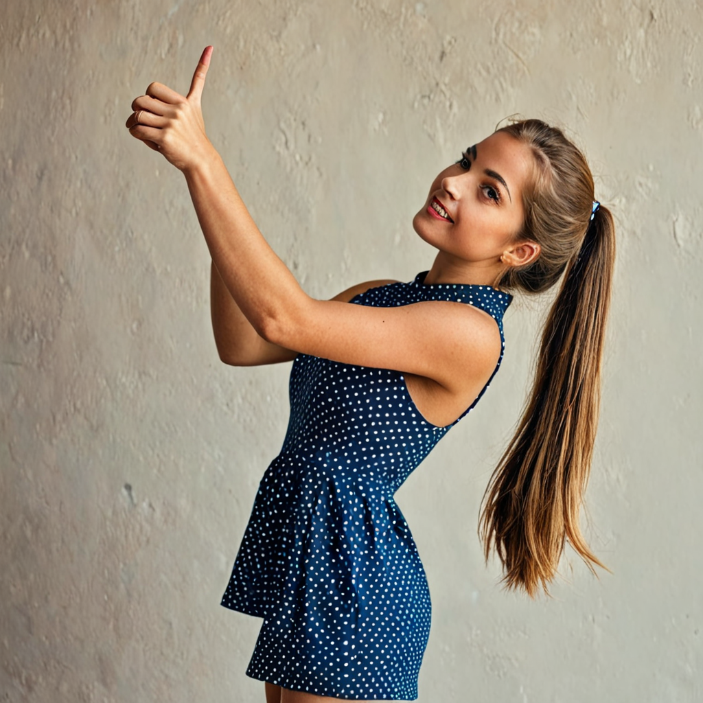 girl with point way up high