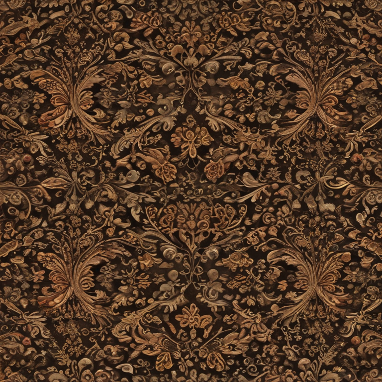 Elegant Floral Design Pattern with Rich Brown and Gold Tones.