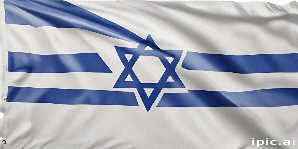 The National Flag of Israel Featuring Blue and White Stripes and Star.