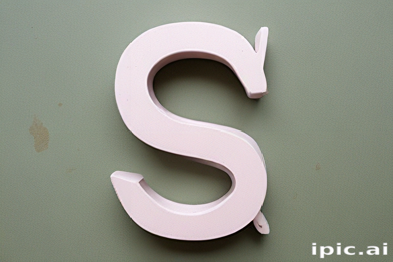 Stylish Pink Letter S Decoratively Placed on a Soft Green Background