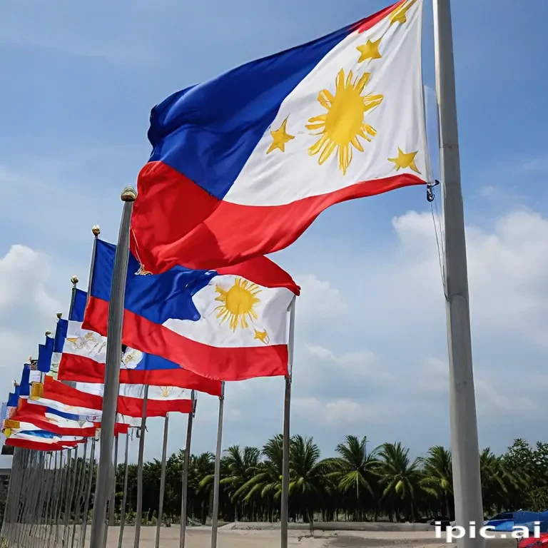 Vibrant Philippine Flags Wave Proudly Under a Clear Blue Sky