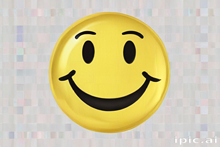 A Bright Yellow Smiley Face on a Colorful Background Full of Joy.