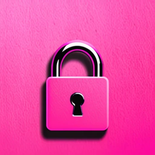 Vibrant Pink Lock Symbolizing Security and Protection in a Digital World