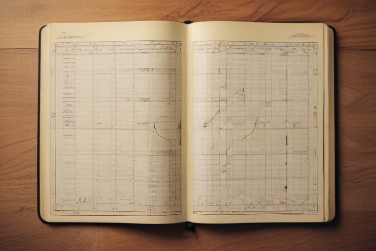 An Open Ledger Book Displaying Detailed Financial Records and Transactions.