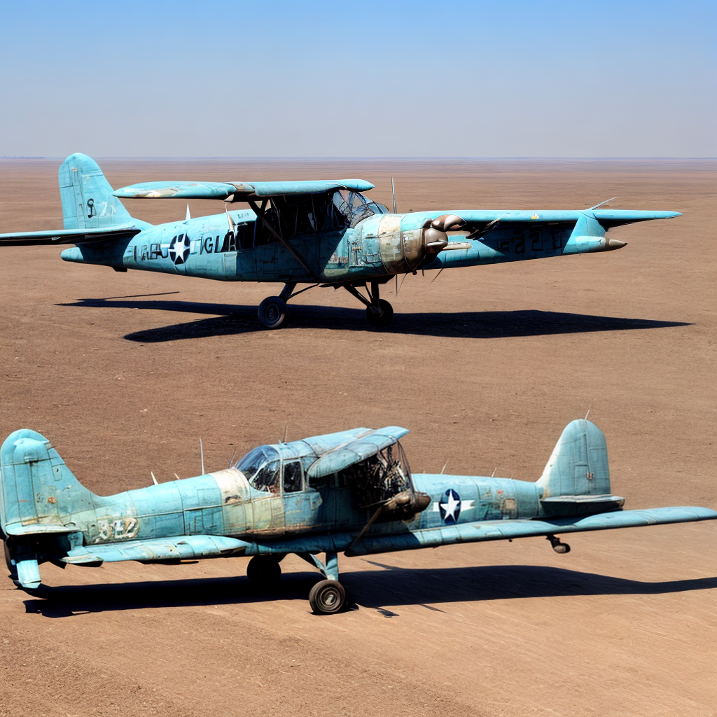 one rickety old broken down post apocalyptic airplane flying