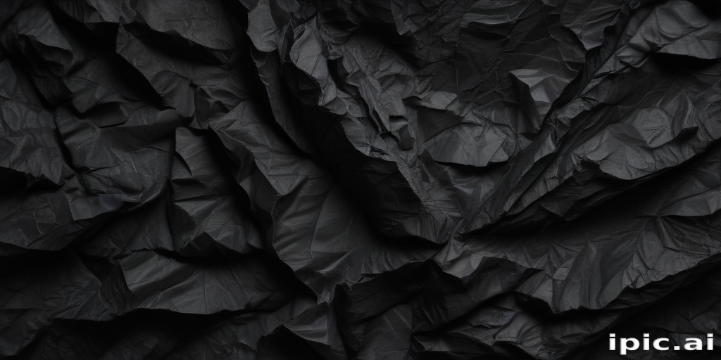 Intricate Textures of Crumpled Black Paper Creating a Dramatic Visual ...