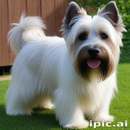 A Playful and Friendly Dog with Luxurious White Fur in the Grass