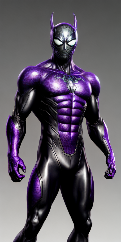 Male Purple symbiote with no mouth with beetle symbol